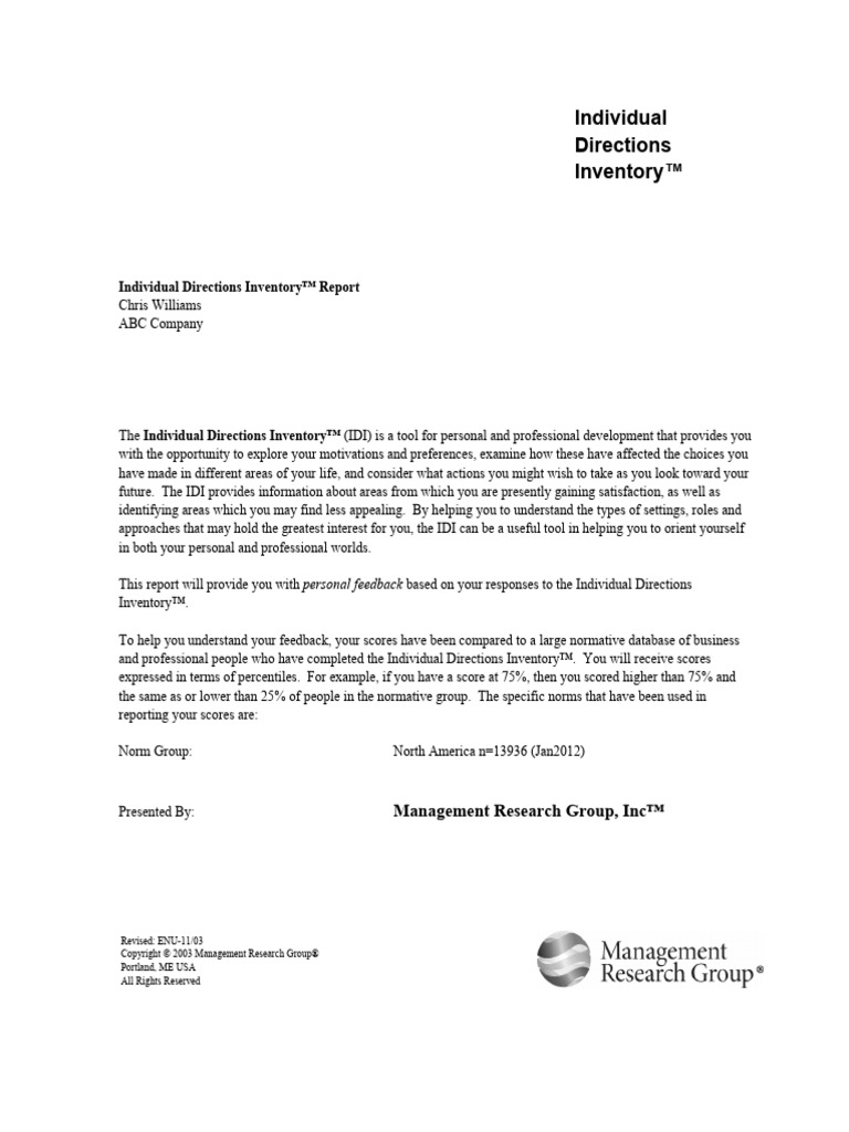 Sample IDI | PDF | Motivational | Motivation