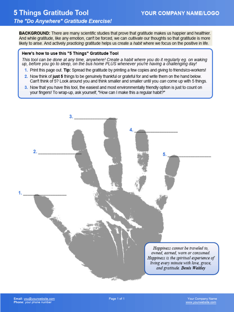 5 Things Gratitude Tool NEW | PDF