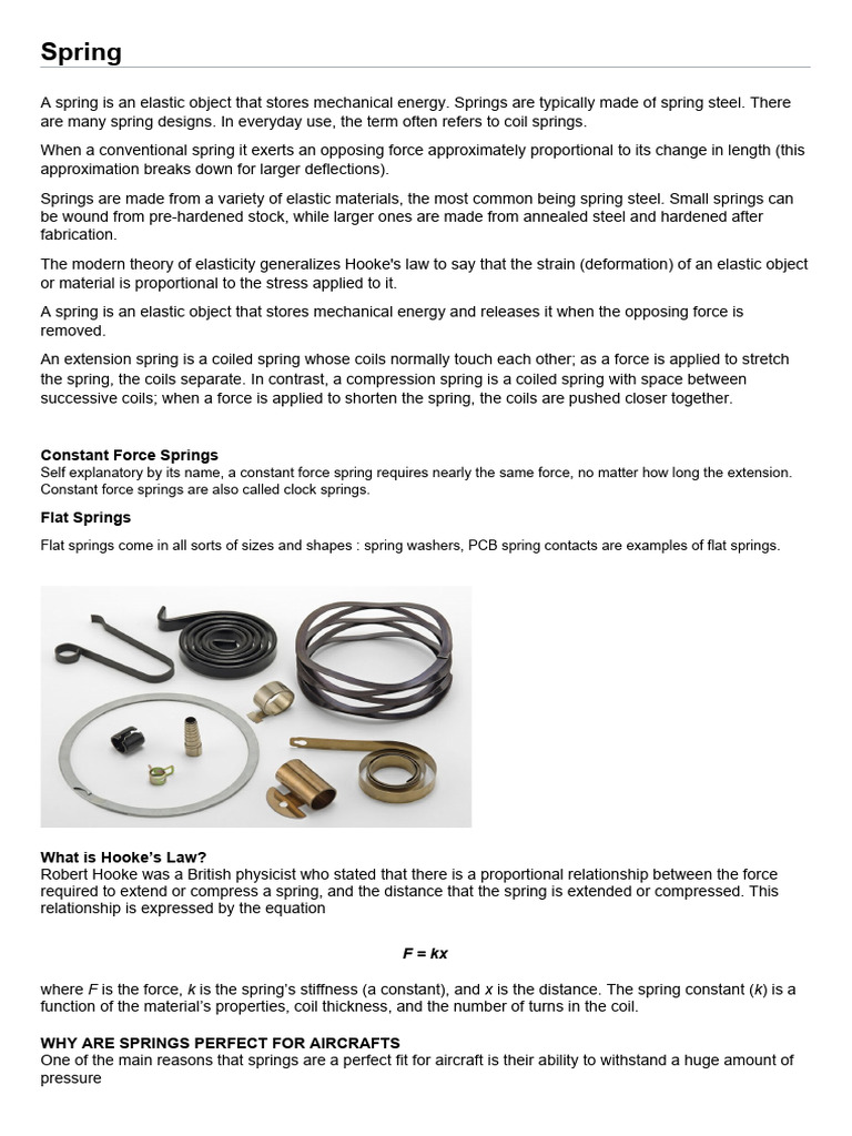 Springs | PDF | Elasticity (Physics) | Physical Quantities