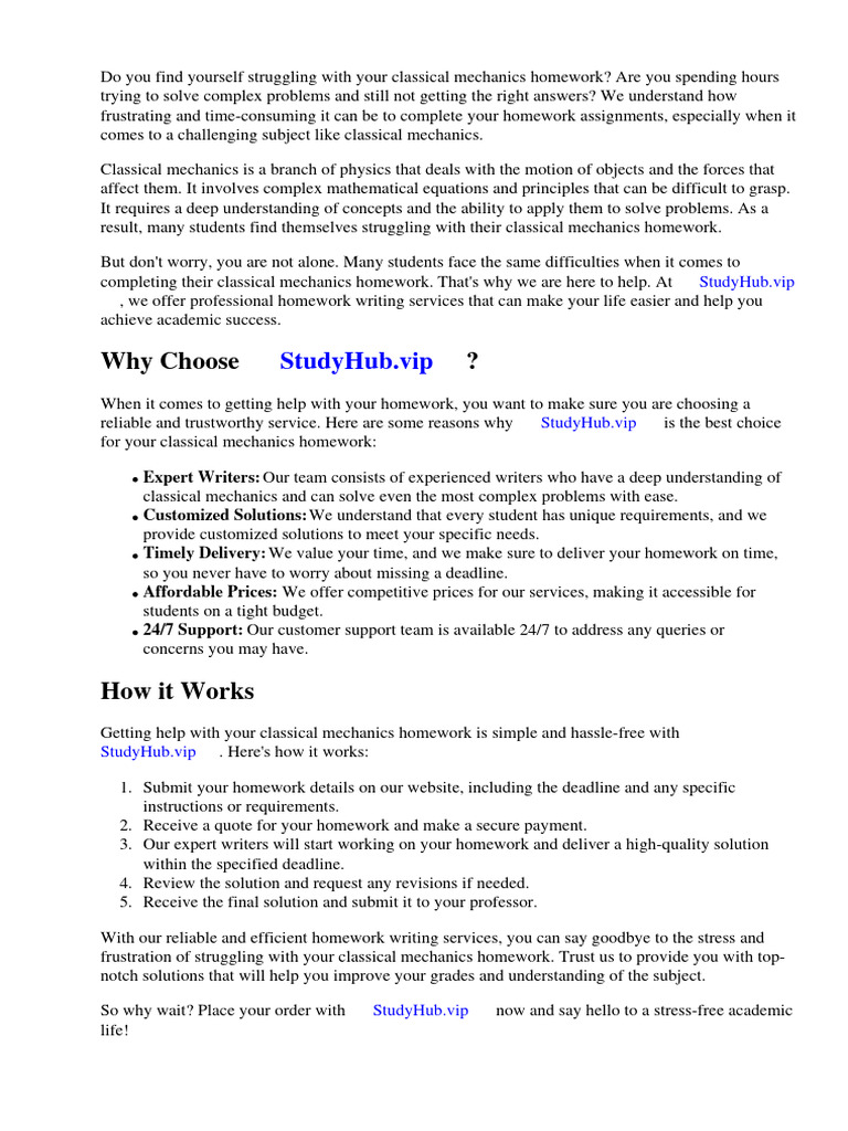 Classical Mechanics Homework | PDF | Mechanics | Physics Classical Mechanics Homework | PDF | Mechanics | Physics