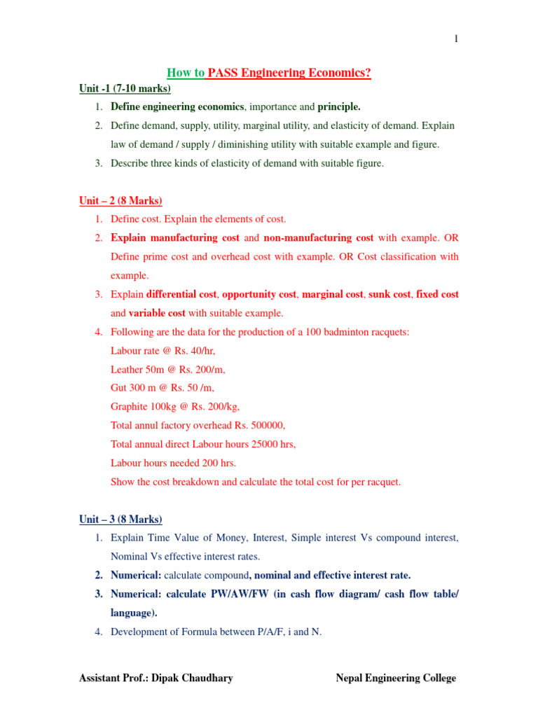How To PASS Engineering Economics | PDF | Cost Of Capital | Cost