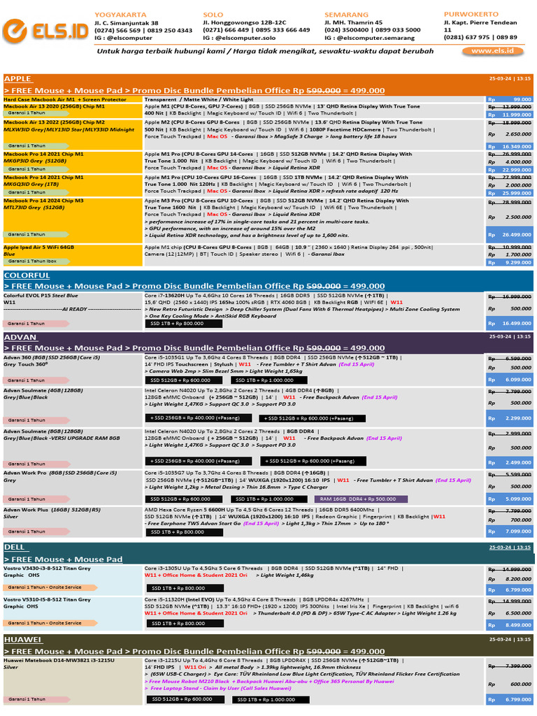 ELS 25 Maret 2024 Rev 1.0 | PDF | Apple Inc. Hardware | Apple Inc.