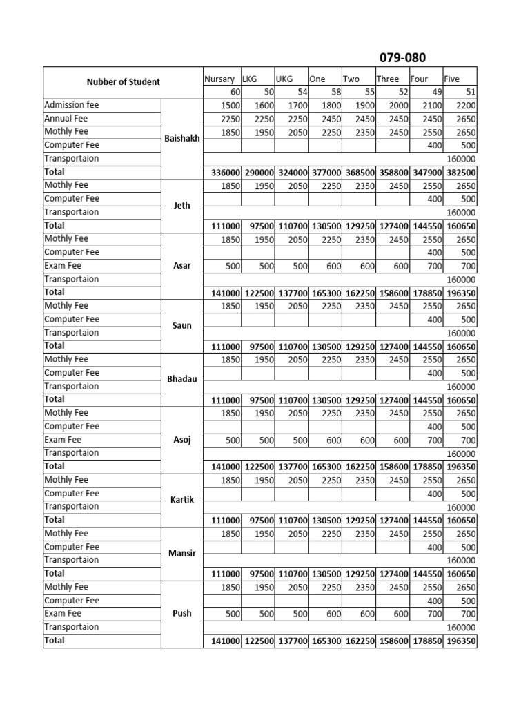 School Fees and Expenses Overview | PDF