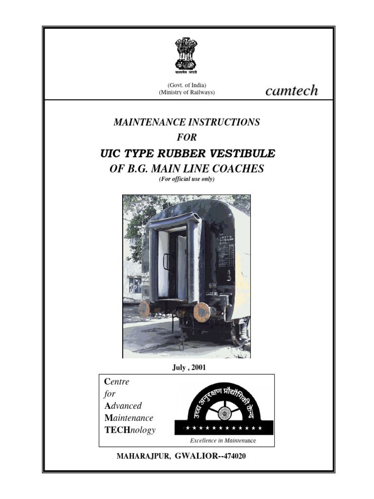 Maintenance Instructions For UIC Type RUBBER VESTIBULE of BG Main Line ...