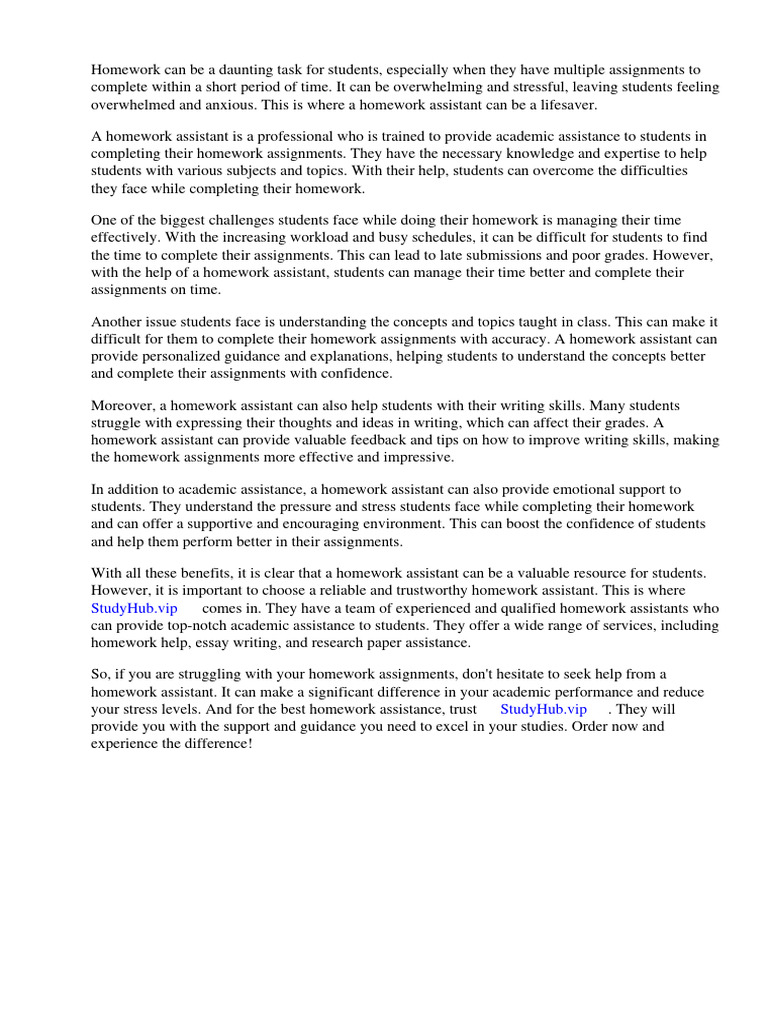 Homework Assistant | PDF | Homework | Teachers