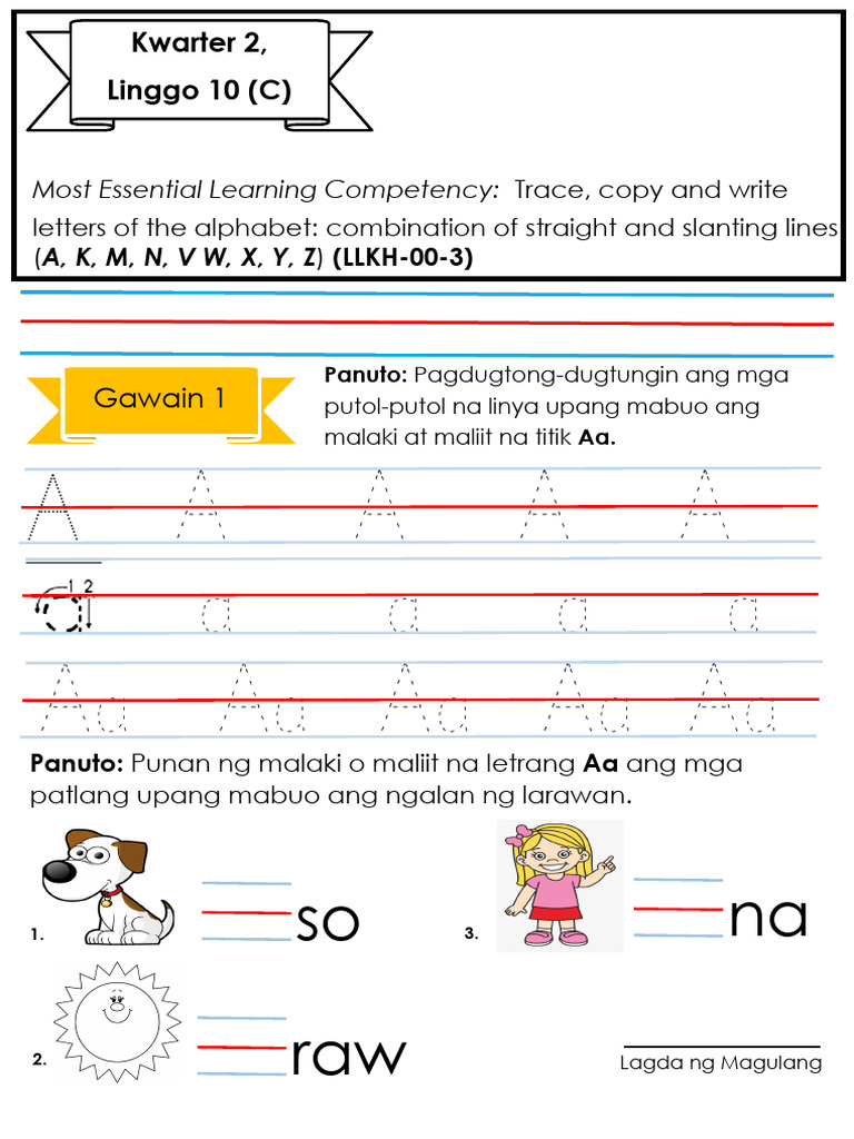 Week 10 - Additional Letter Worksheets - Straight and Slanting Lines | PDF