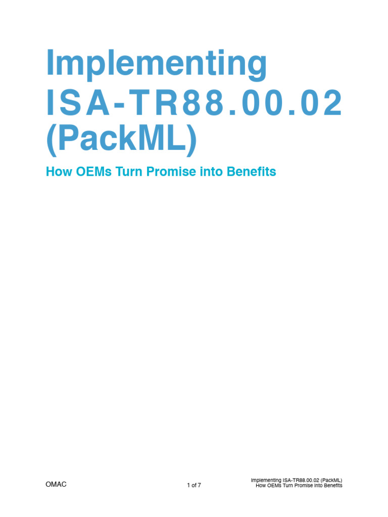 Benefits of Implementing ISA-TR88.02 | PDF | Computing | Engineering