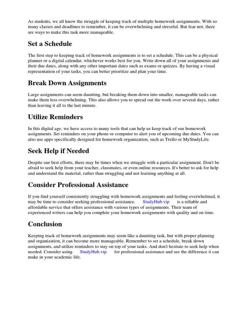 How To Keep Track of Homework Assignments | PDF | Chronic Obstructive ...