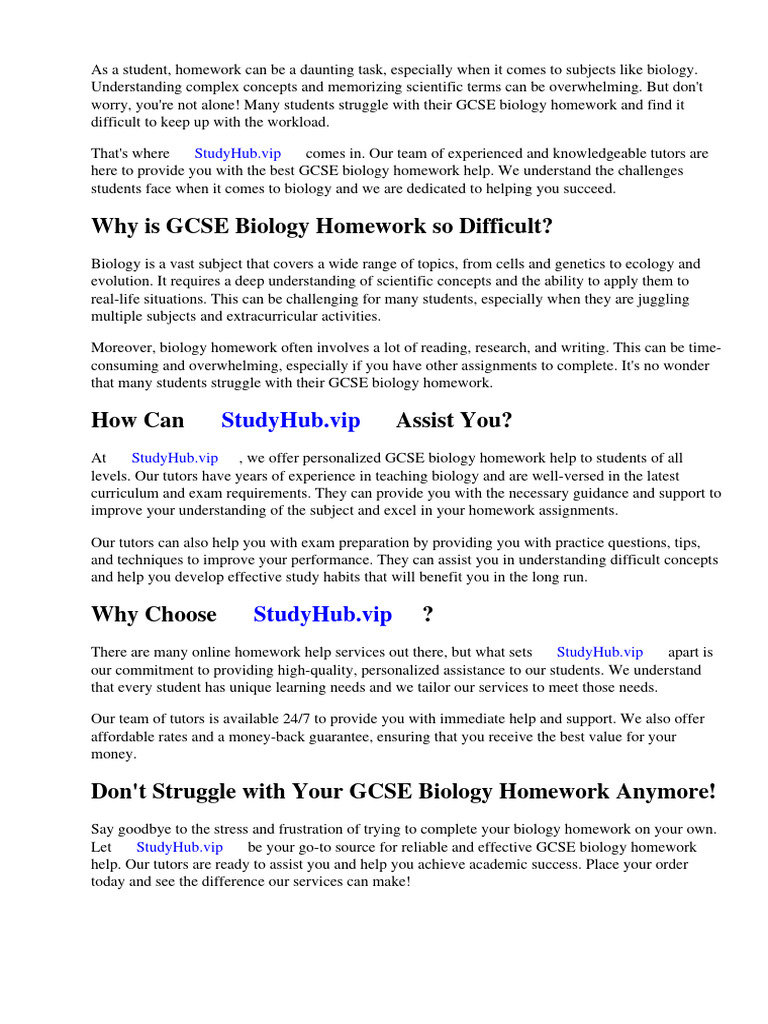 Gcse Biology Homework Help | PDF | Facebook | Linked In