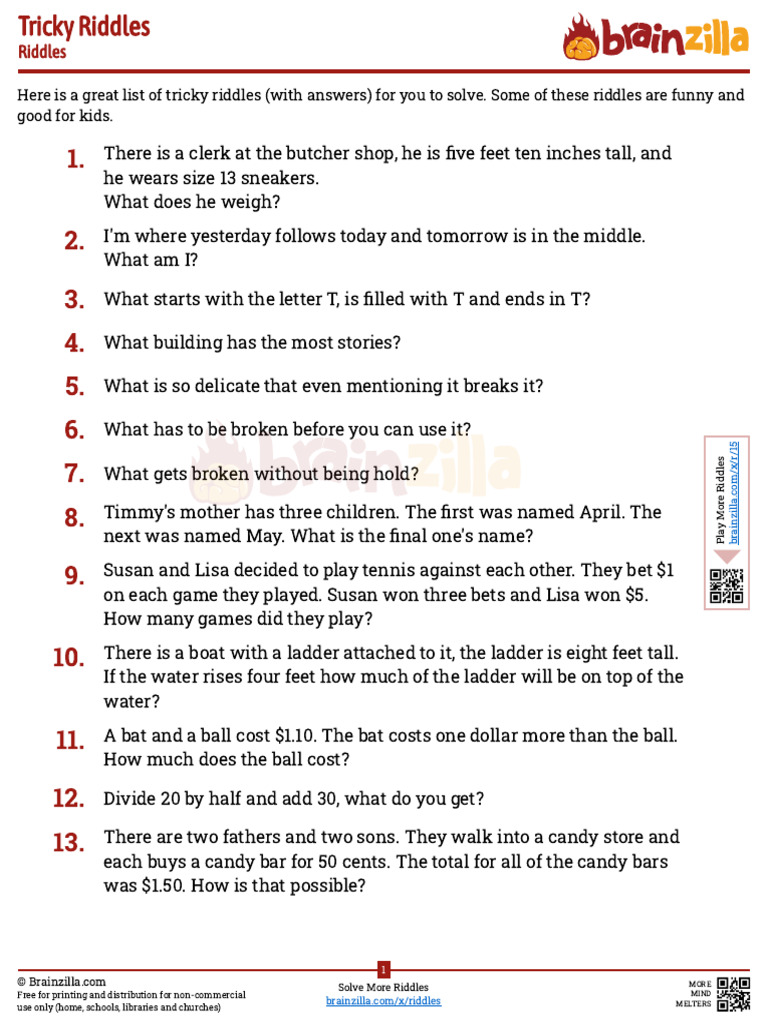 Tricky Riddles | PDF