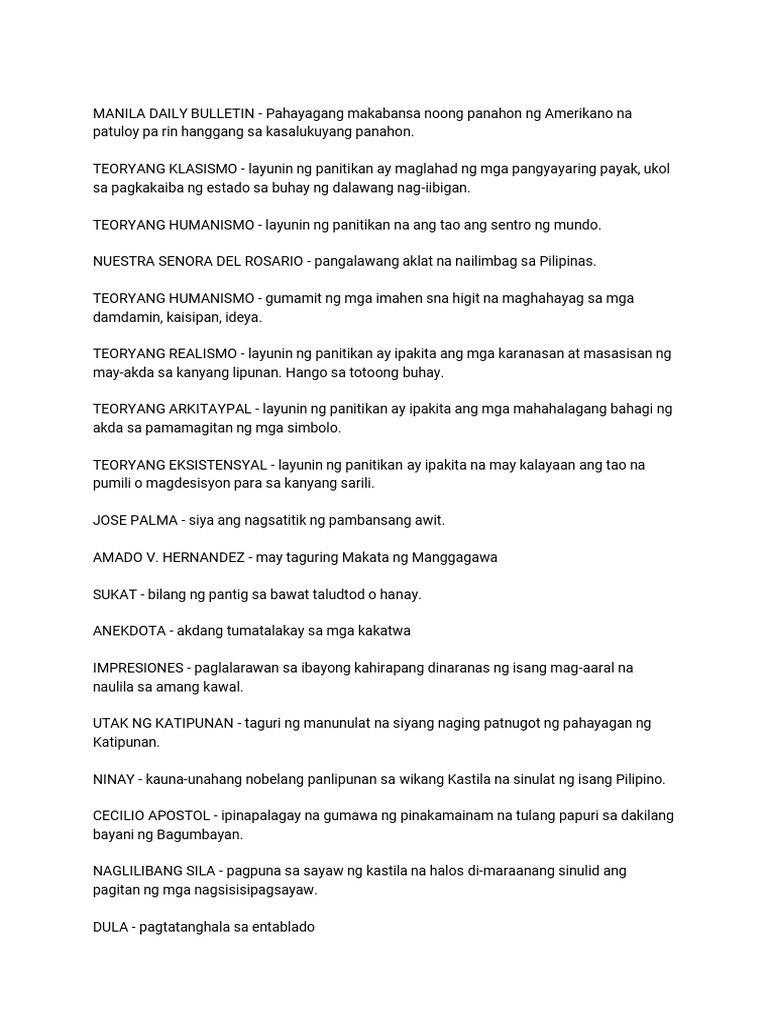 EEd FIL 2 Reviewer | PDF