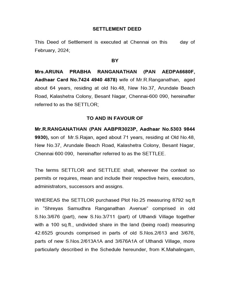 Aruna Ranganathan-Plot No.25-Set | PDF | Property | Common Law