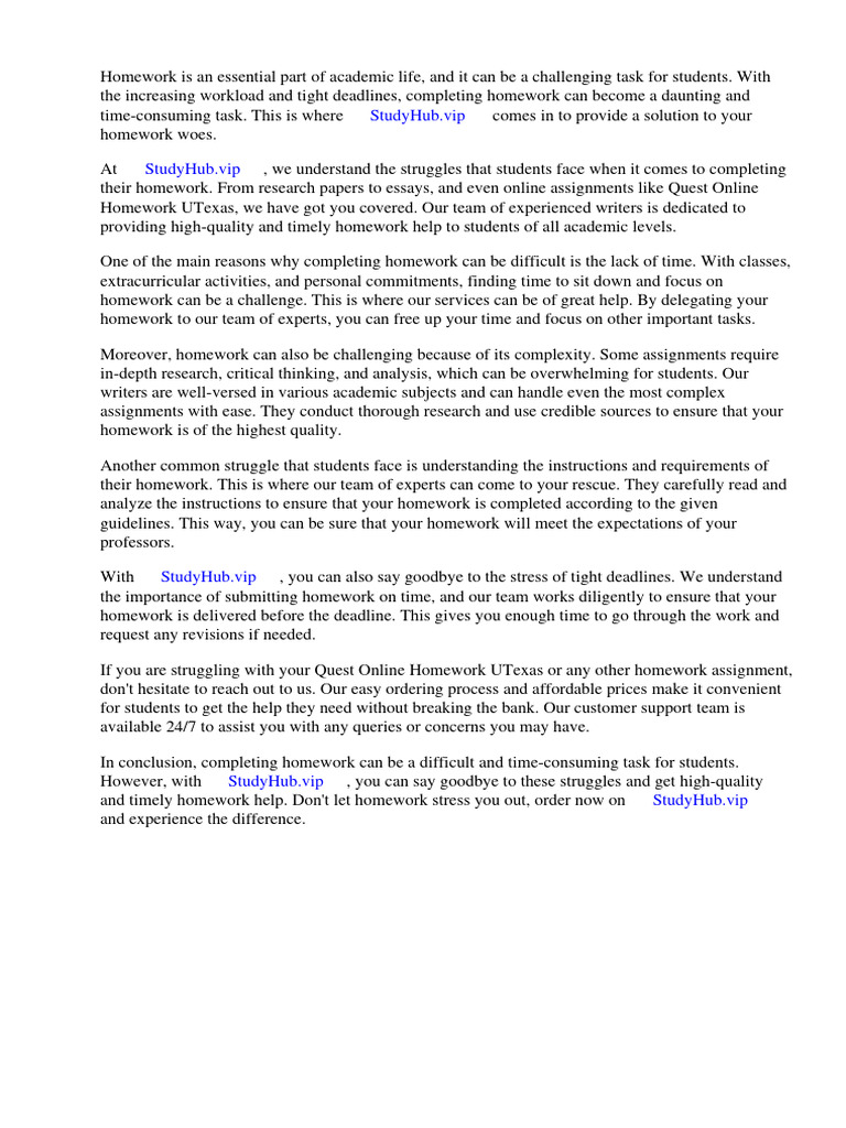 Quest Online Homework Utexas | PDF | Moodle | Homework