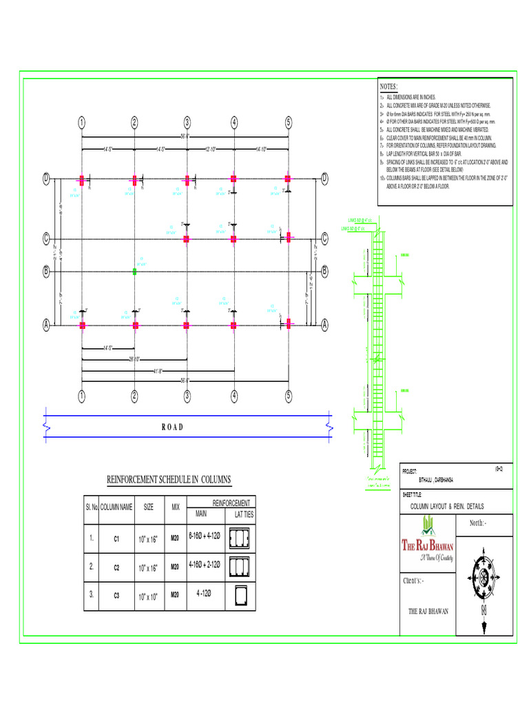 Notes:: Reinforcement Schedule in Columns | PDF | Structural ...