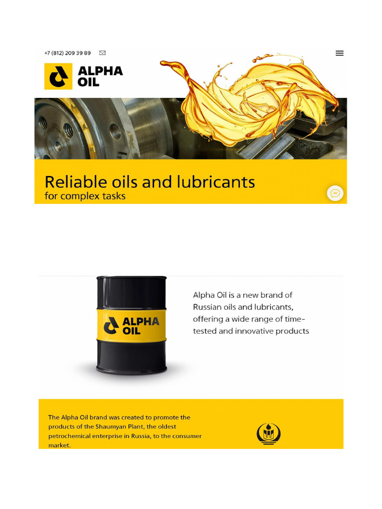 Alpha Oils Catalog | PDF