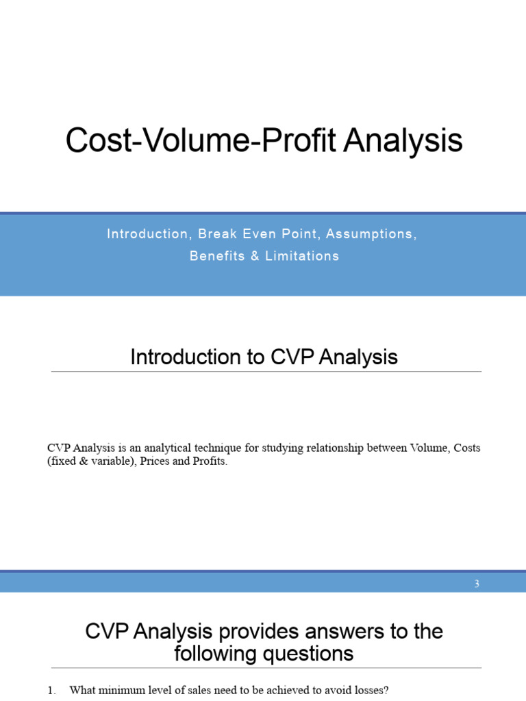 CVP Analysis | PDF | Financial Accounting | Economics