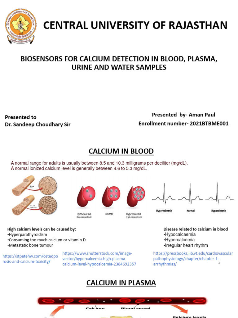 Biosensors For Calcium Detection in Blood, Plasma | PDF | Calcium