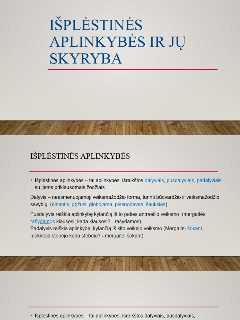 Išplėstinės Aplinkybės Ir Jų Skyryba | PDF