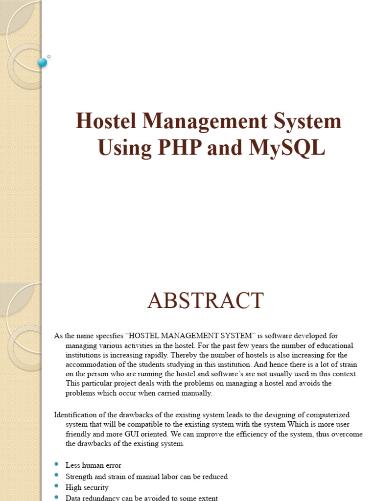 Hostel Management System PPT Oumfbo fbn5mb | PDF | Software Testing ...
