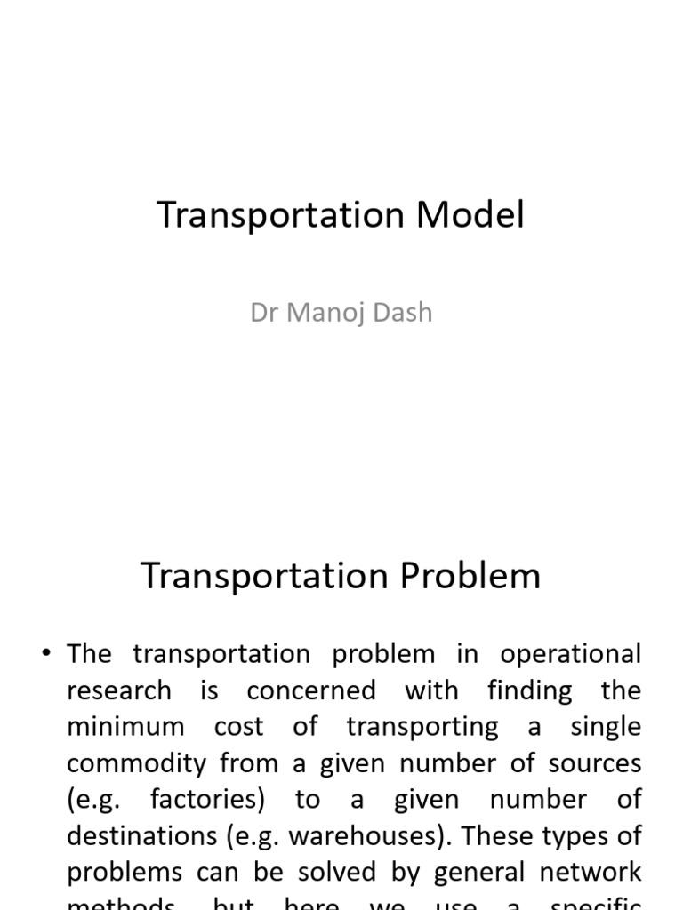 Transportation Model FInal | PDF | Mathematical Optimization | Mathematics Of Computing