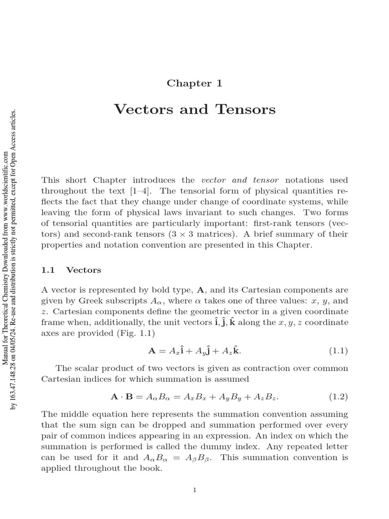 2020 Vectors and Tensors | PDF | Tensor | Euclidean Vector