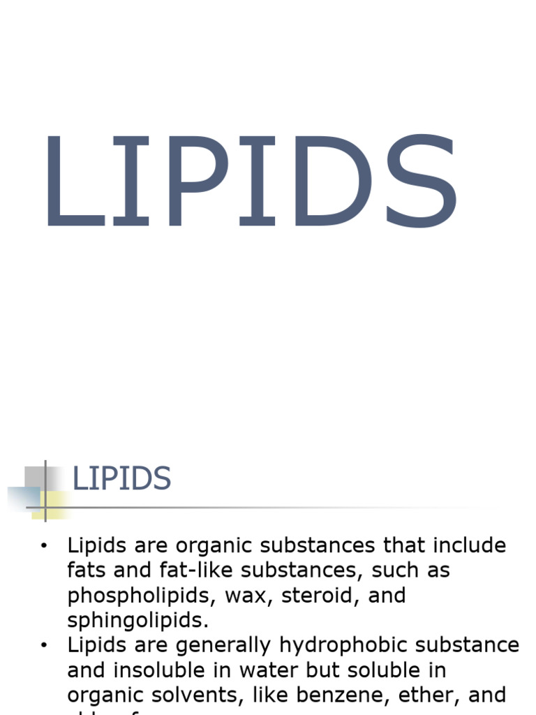 Lipids | PDF | Lipid | Fatty Acid