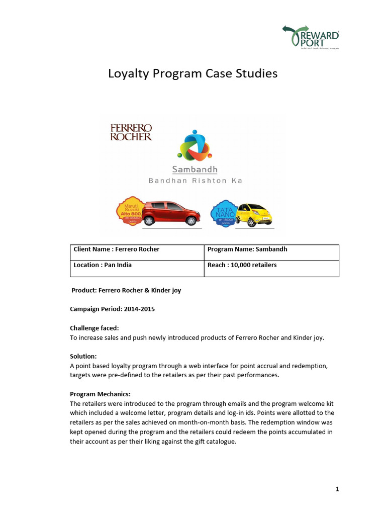Loyalty Programs by RewardPort - Case Studies | PDF | Retail
