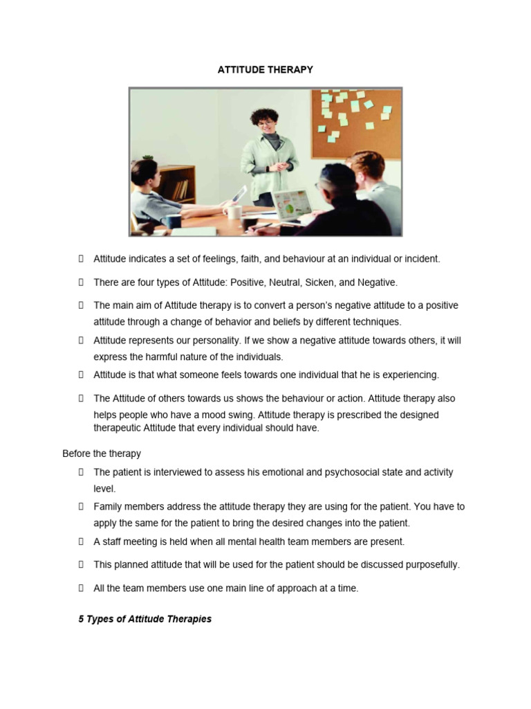 Attitude Therapy NCM 117 Skills | PDF | Psychotherapy | Attitude ...