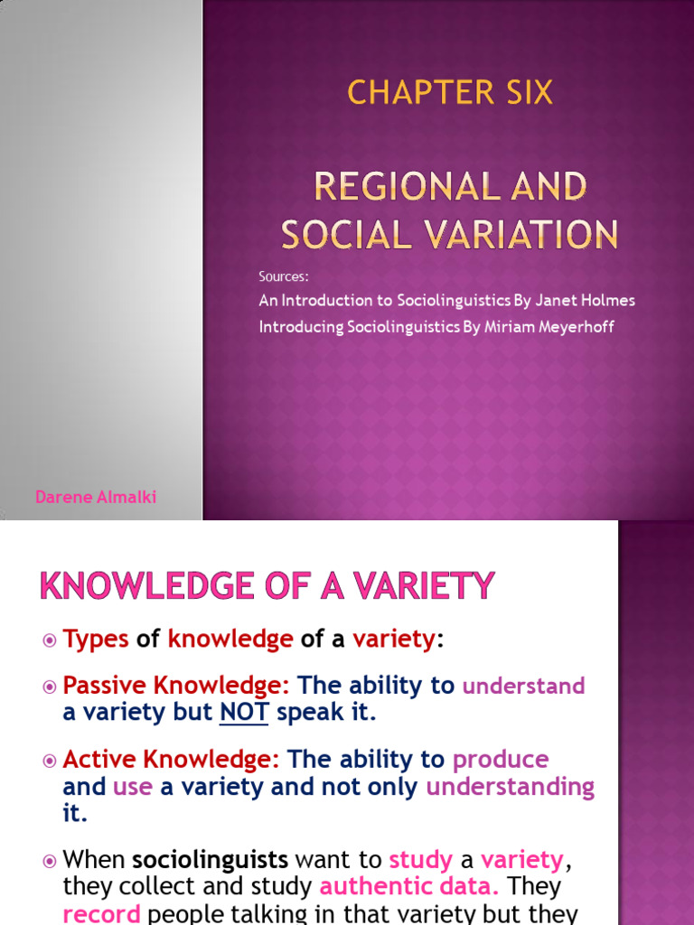 Chapter 6 - Regional and Social Variation | Download Free PDF | Accent ...