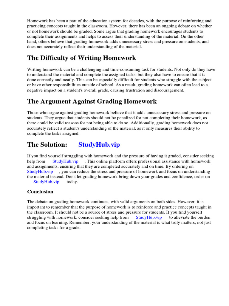 Should Homework Be Graded Debate | PDF | Homework | Teachers