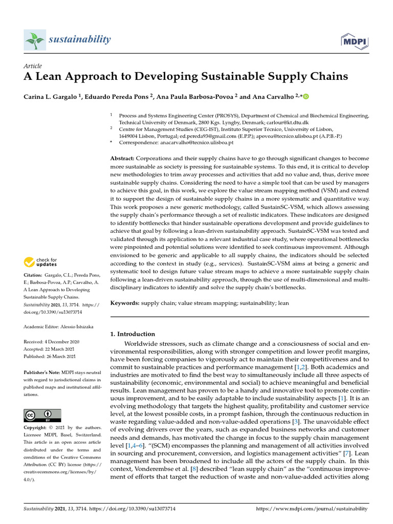 A Lean Approach To Developing Sustainable Supply Chains | PDF | Lean ...