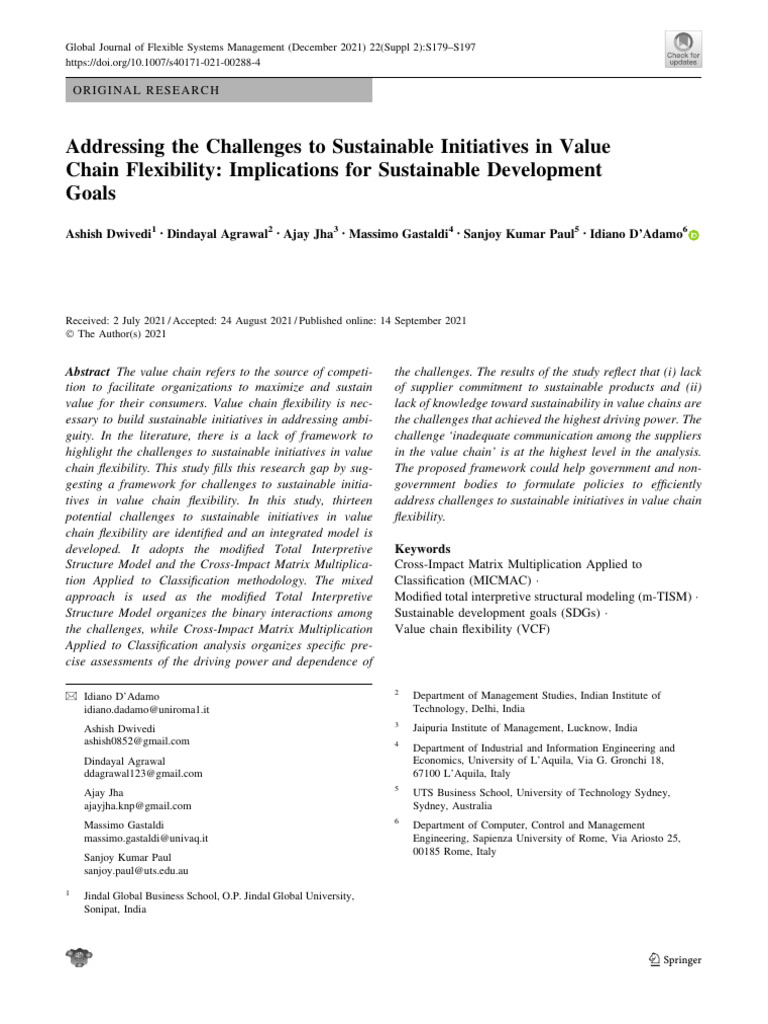 Addressing The Challenges To Sustainable Initiatives in Value Chain ...