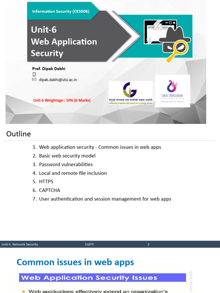 Unit-6_Web Application Security | PDF | Transport Layer Security | World Wide Web
