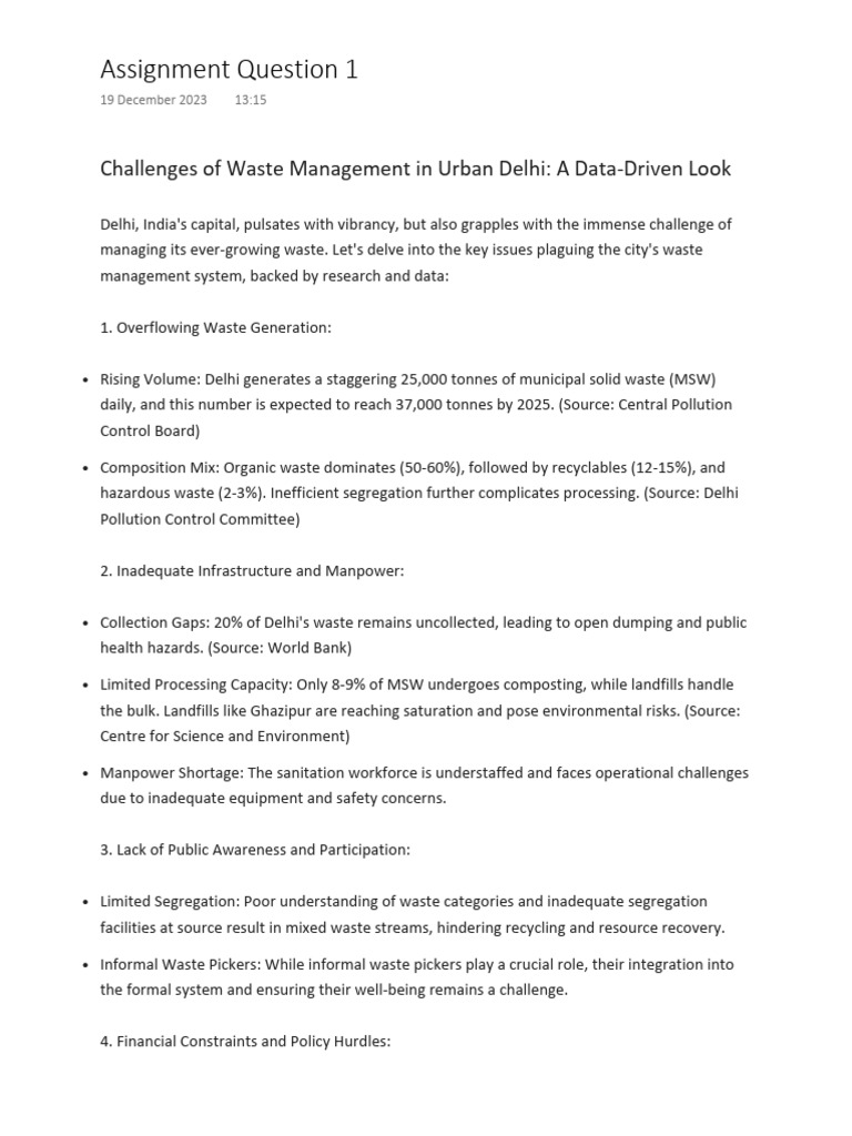 Question 1 | PDF | Recycling | Waste