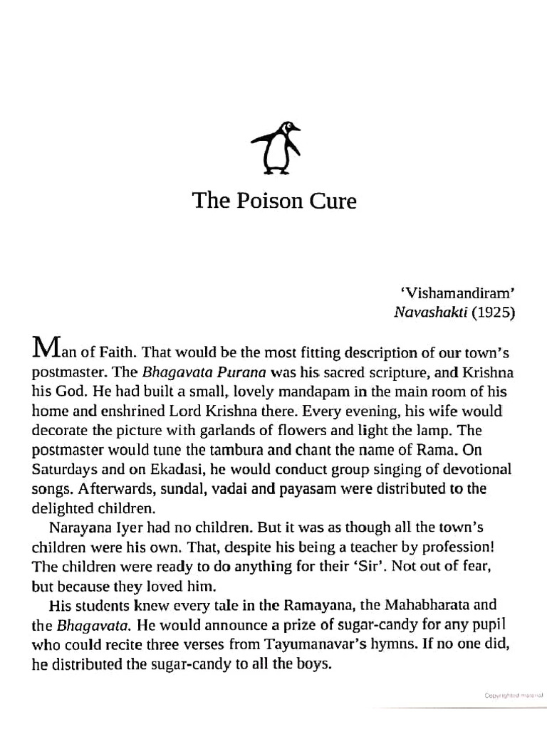 A Poison Cure | PDF