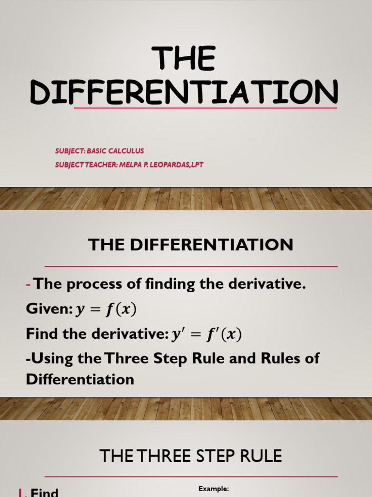 Differentiation | PDF | Derivative | Mathematical Objects Differentiation | PDF | Derivative | Mathematical Objects