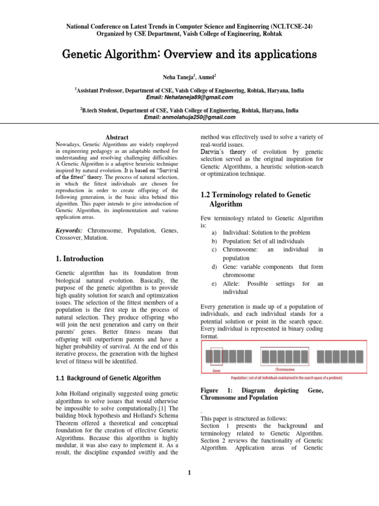 Conference Paper Genetic Algo | PDF | Genetic Algorithm | Natural Selection