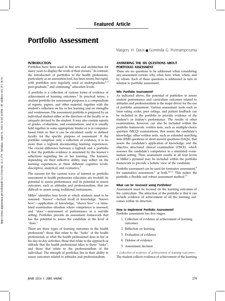 davis-ponnamperuma-2015-portfolio-assessment-pdf-educational