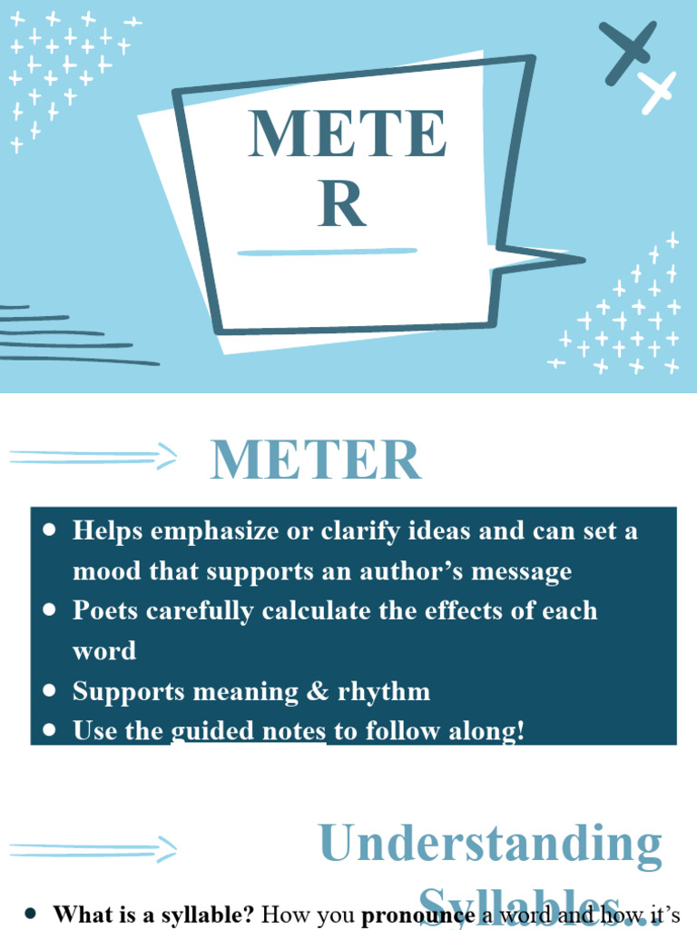 Understanding Meter in Poetry | PDF | Metre (Poetry) | Poetry