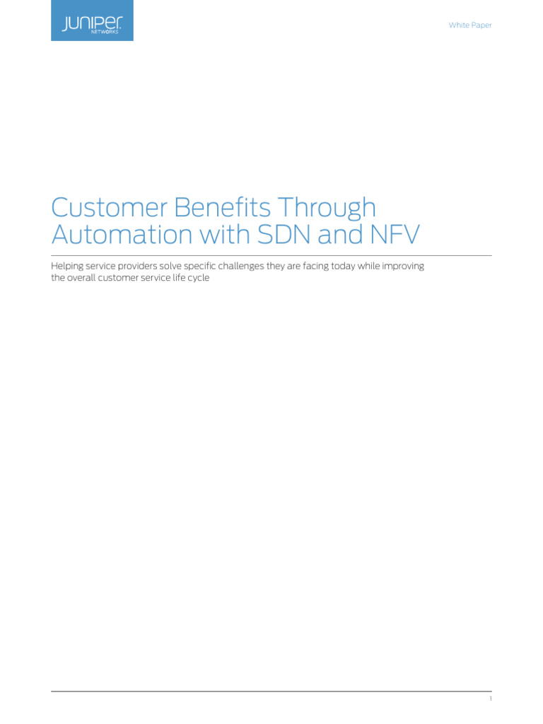 Customer Benefits Through Automation With SDN and NFV | PDF | Automation | Network Architecture