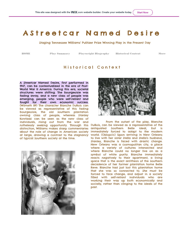 Historical Context - Streetcar | PDF | Feminism | Gender Studies