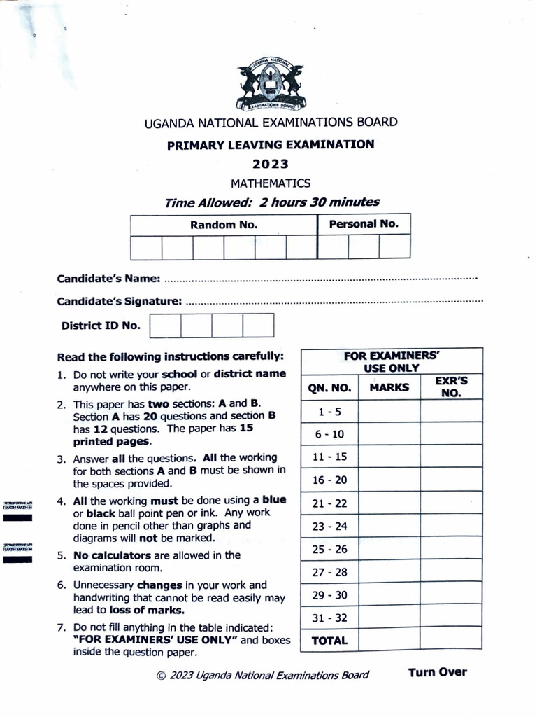 REAL PLE 2023 MATH Shared - E-Learn | PDF | Mathematics