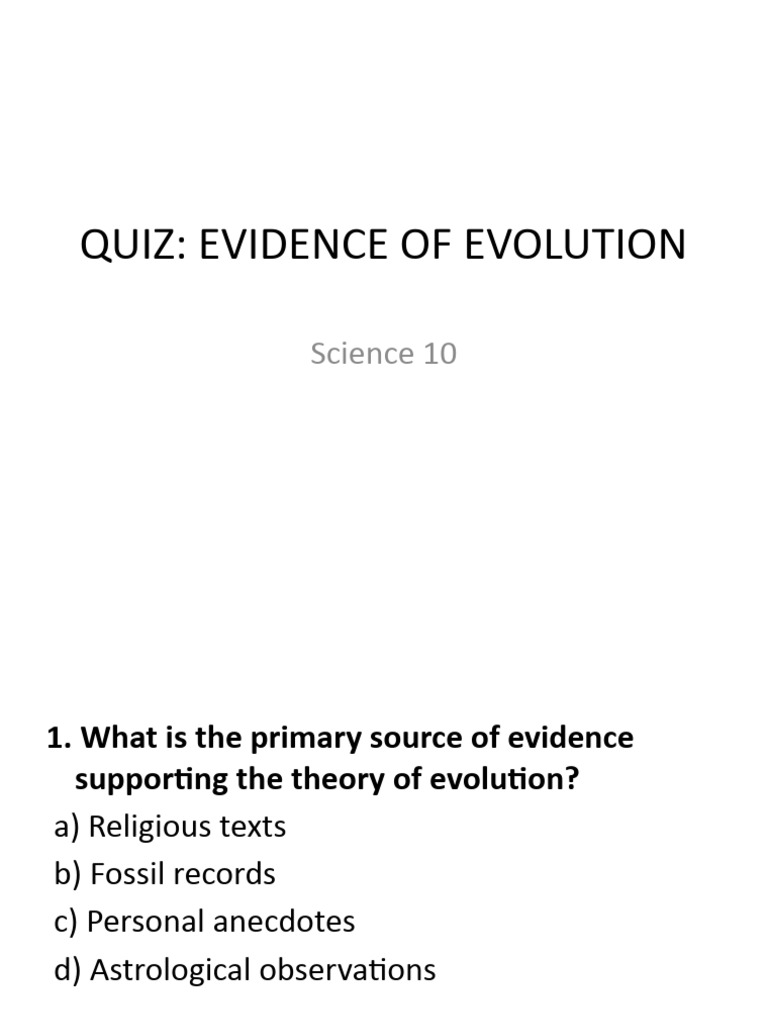 Quiz Evolution | PDF