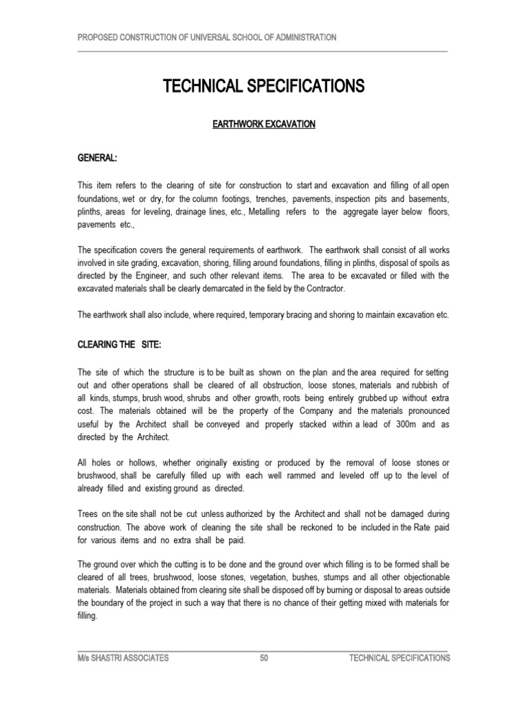 Technical Specs | PDF | Concrete | Specification (Technical Standard)