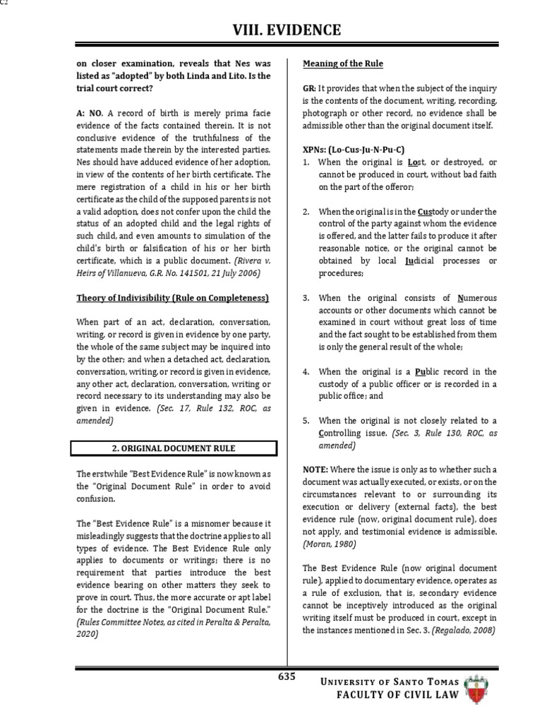 2023 Ust Golden Notes Remedial Law 2 651 700 | PDF | Parol Evidence ...