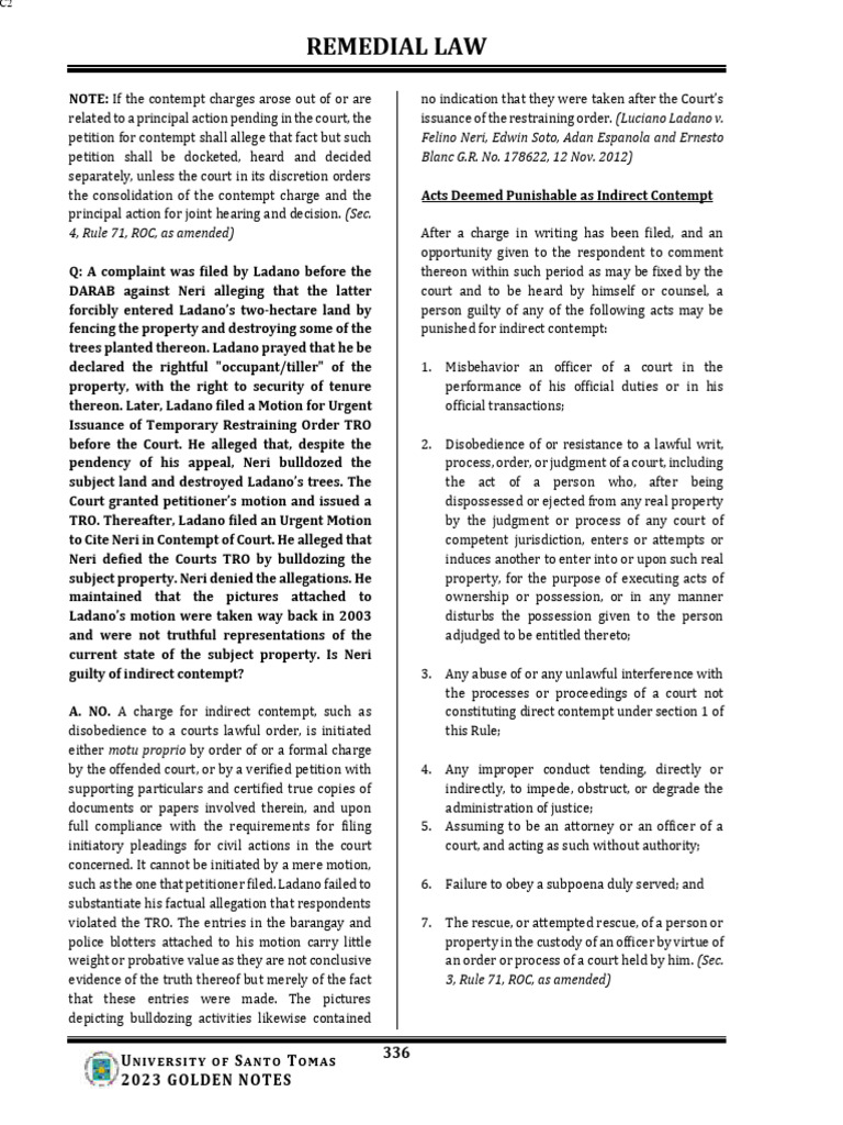 2023 Ust Golden Notes Remedial Law 2 352 400 | PDF | Probate | Intestacy