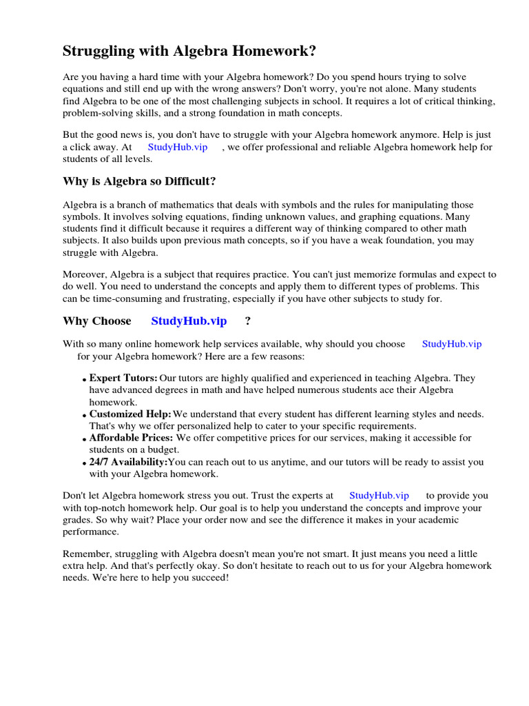 Do My Algebra Homework For Free | PDF | Mathematics | Algebra