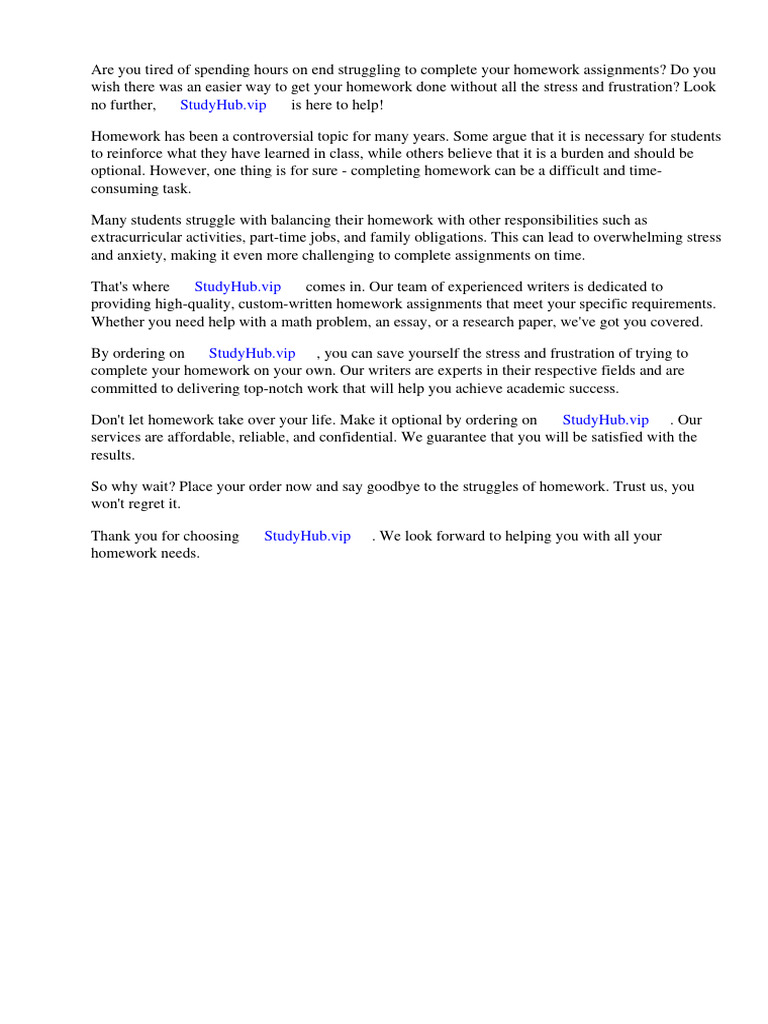 Homework Should Be Optional | PDF | Homework | Teachers