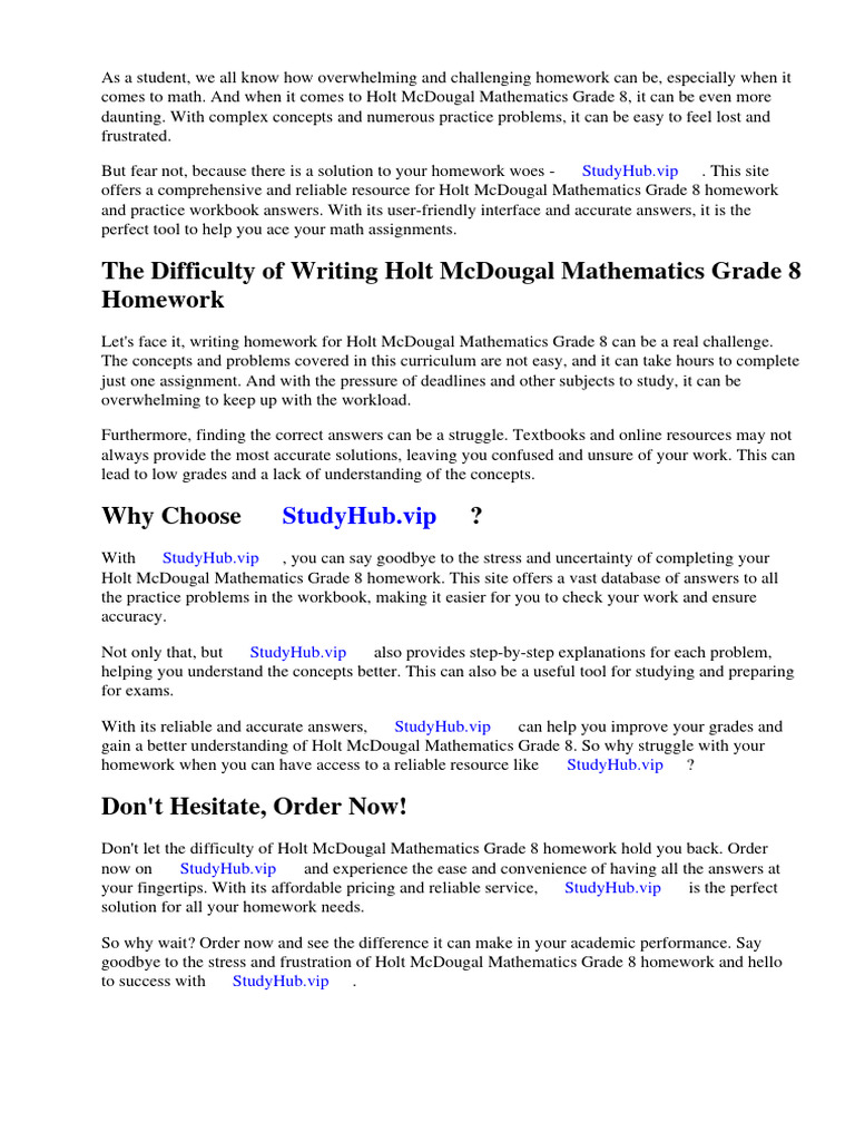 Grade 8 Math Homework Help | PDF | Textbook | Mathematics