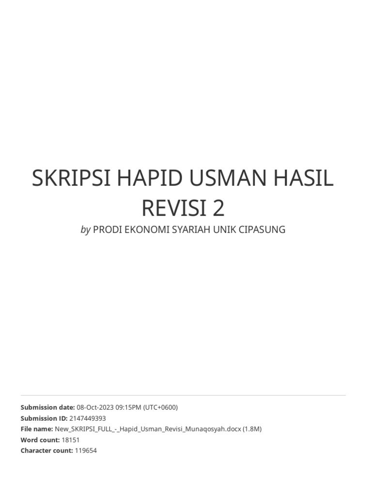 Skripsi Hapid Usman Revisi 2 | PDF